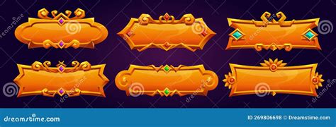 Golden Medieval Game Button Isolated Vector Badge Stock Illustration Illustration Of Fantasy