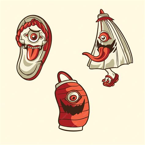 Arte Vectorial De Estilo Yokai Japonés Vector Premium