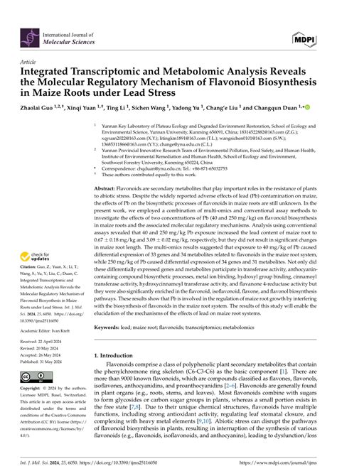 Pdf Integrated Transcriptomic And Metabolomic Analysis Reveals The