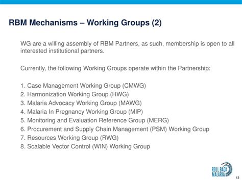 Ppt The Rbm Partnership Global Framework For Coordinated Action