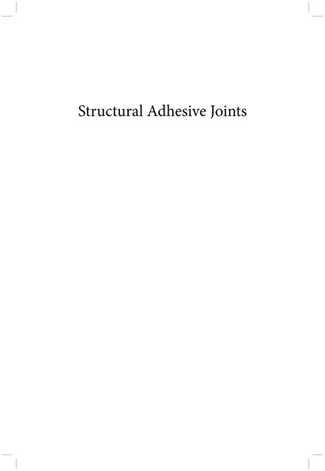 Ebook Pdf Structural Adhesive Joints Design Analysis And Testing 1st