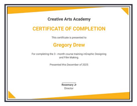 Free Sample Course Completion Certificate Template To Edit Online