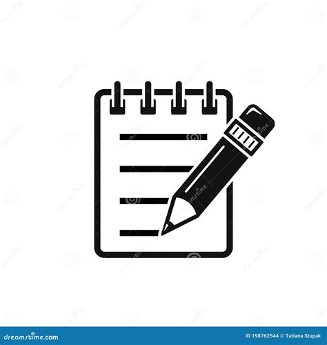 Notebook And Pencil Icon Notepad With Pencil Simple Flat Icon Stock Vector Illustration Of