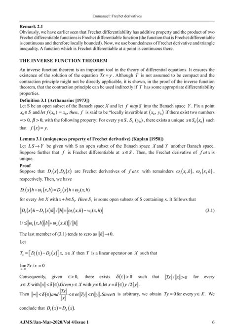 On Frechet Derivatives With Application To The Inverse Function Theorem