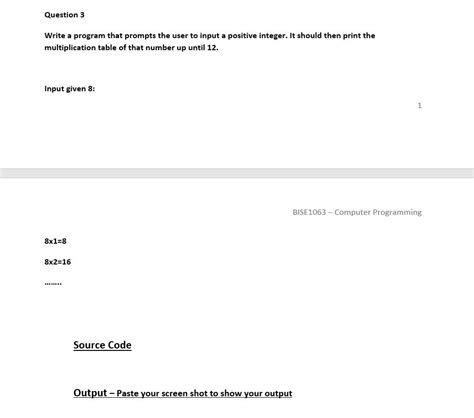 Solved Question 3 Write A Program That Prompts The User To