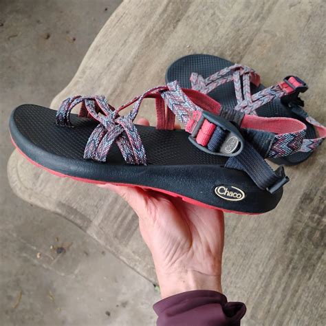 Pink And Blue Chacos Sandals Womens Size 8 Double Depop