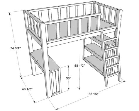 Twin Loft Bed Diy Plan Etsy