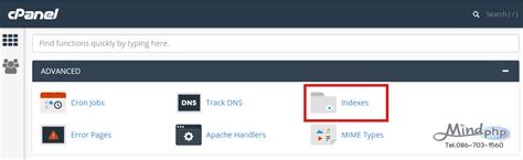 กำหนดไดเรคทอรของเวบไซตดวย Index Manager ของ cPanel