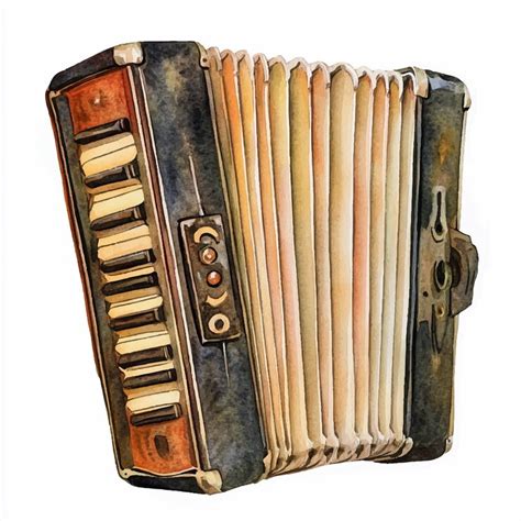 Accordion Watercolor Clipart Illustration 5 Premium Ai Generated Vector