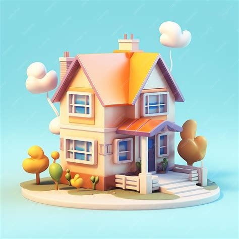 Cartoon House 3d Premium Ai Generated Image