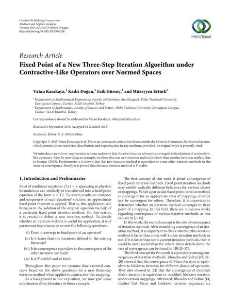 Pdf Fixed Point Of A New Three Step Iteration Algorithm Under