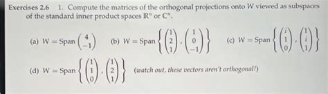 Solved Exercises Compute The Matrices Of The Chegg