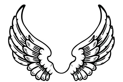 Black And White Angel Wings Clipart 25498237 Vector Art At Vecteezy