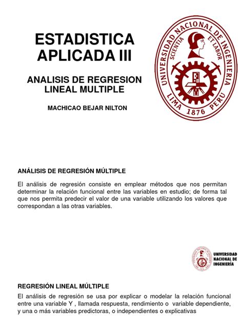 1 Regresión Lineal Multiple Pdf Análisis De Regresión Regresión