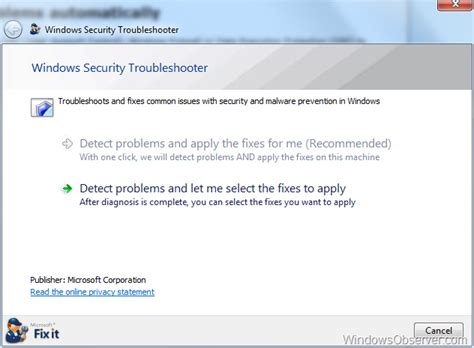 Microsoft Automated Troubleshooting Services For Security Issues Windowsobserver Com