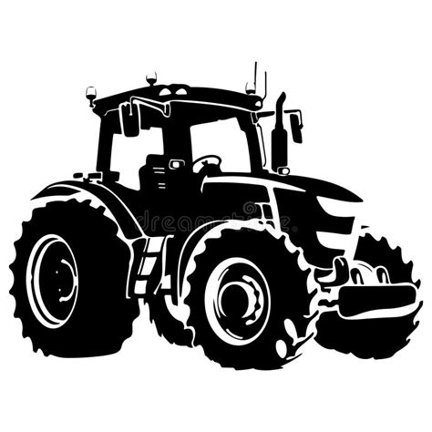 Farming Tractor Silhouette Vector Stock Vector Illustration Of Farm