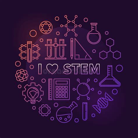 Stem Outline Icons Set Vector Science Concept Symbols Stock Vector Illustration Of Icon Book