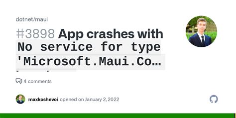 App Crashes With `no Service For Type Microsoftmauicontrolshosting