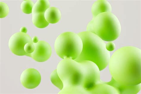 Premium Photo Green Metaball Liquid Particles On Grey Background