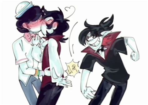 Two Cartoon Characters One Is Kissing The Other
