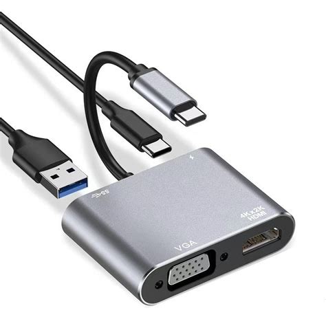 全新附發票！type C 四合一 擴充 Vag Hdmi Usb Usb C 多用途集線器 轉接器 4k 蝦皮購物