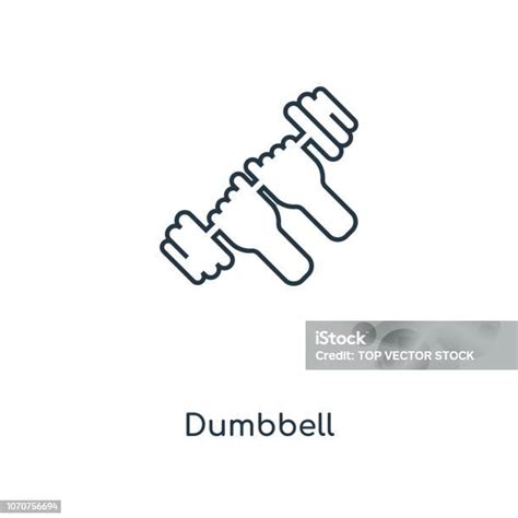 아령 개념 선 아이콘입니다 선형 아령 개념 개요 기호 디자인입니다 이 간단한 요소 그림 사용할 수 있습니다 웹 및 모바일 Ui