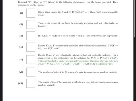 Solved Respond T True Or F False To The Following Chegg