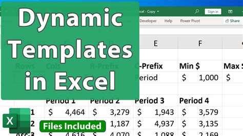 Dynamic Data Templates In Excel 365 Youtube