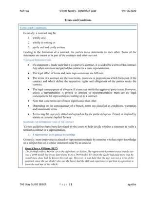 Terms Of A Contract PDF Law