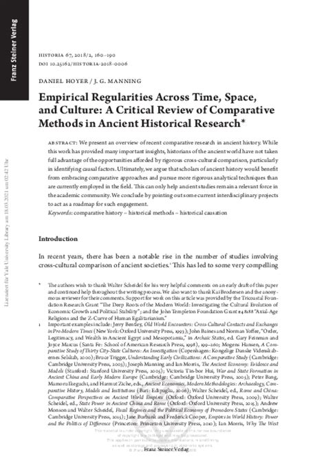 pdf empirical regularities across time space and culture a critical review of comparative