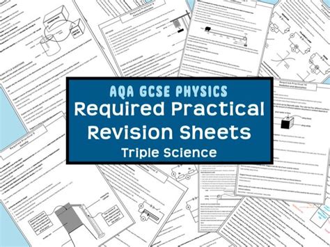 Gcse Physics Aqa Required Practical Revision Sheets Teaching Resources