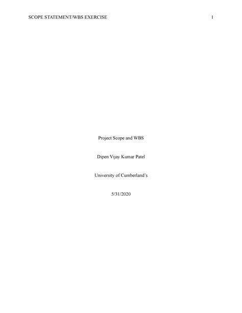 Problemset4 Problemset4 Project Scope And Wbs Dipen Vijay Kumar