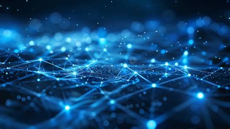 Glowing Network Nodes Depicting Digital Connectivity Stock Illustration Illustration Of