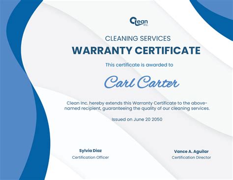 Free Cleaning Services Warranty Certificate Template To Edit Online