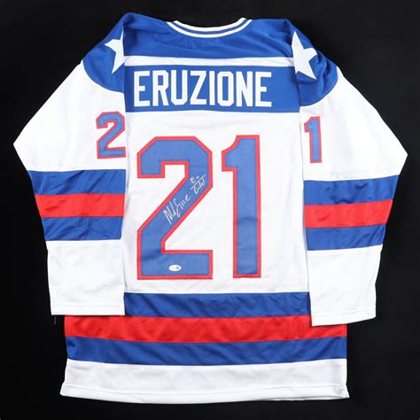 Mike Eruzione Signed Jersey Inscribed 80 Gold Jsa Pristine Auction