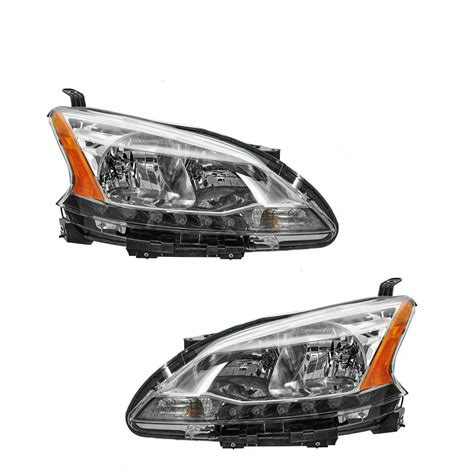 Headlights Headlamps Halogen Left And Right Pair Set For 2013 2015 Nissan