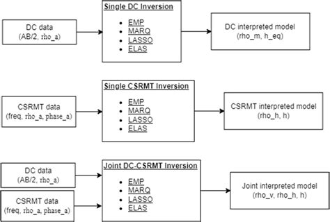 methodological layout of the single and joint inversions with different