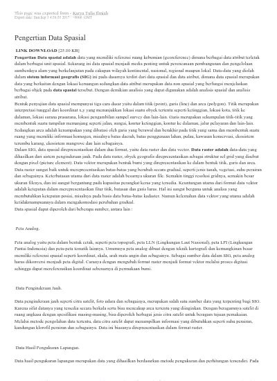 Pengertian Data Spasial