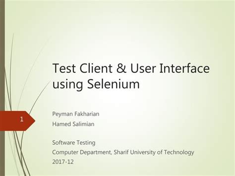 Web Ui Tests Introduce Ui Tests Using Selenium Pptx