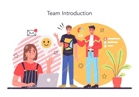 작업자 책임 개념 인사 관리 및 직원 적응 Hr 관리자는 새로운 직원에게 작업 지침 및 회사 정보 격리된 평면 벡터 일러스트를 제공합니다 프리미엄 벡터