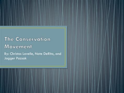 The Conservation Movement