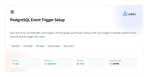 configuração de gatilho de evento postgresql labex
