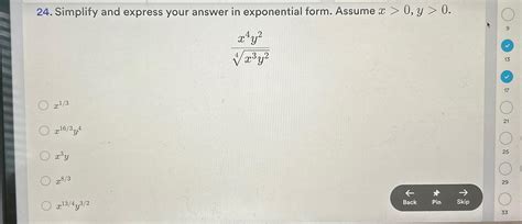 Solved Simplify And Express Your Answer In Exponential Form Chegg