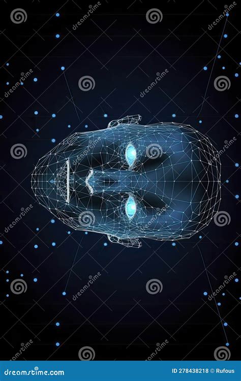 Network Forming Ai Human Face Technology And Robotics Concept Stock Illustration Illustration