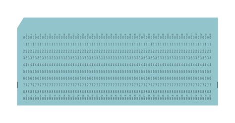 Blank Ibm Punch Card For Electronic Calculated Data Processing Machines Retro Punchcard For