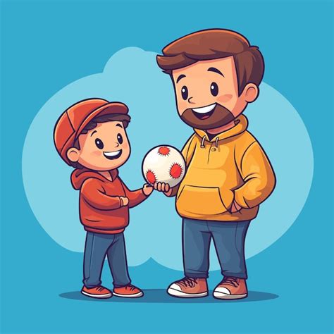 Uncle Taking Nephew To Ball Game Cartoon Vector Premium Ai Generated
