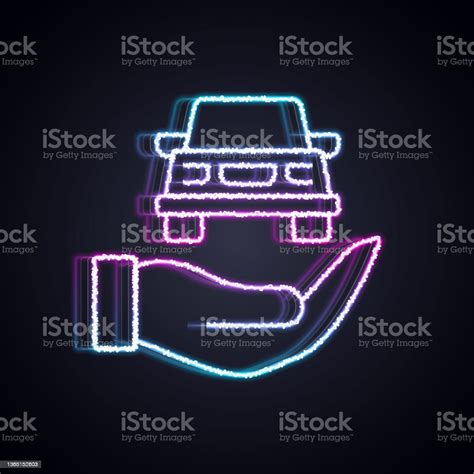빛나는 네온 라인 자동 서비스 체크 자동차 아이콘 검은 색 배경에 격리 자동차 서비스 벡터 건강 검진에 대한 스톡 벡터 아트 및 기타 이미지 Istock