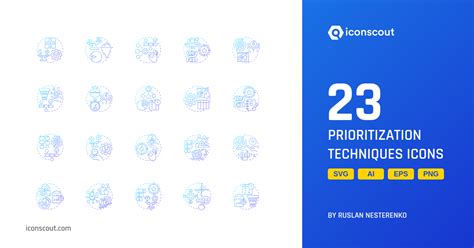 Prioritization Techniques Icon Pack Rounded Business Icons SVG PNG ICO Available