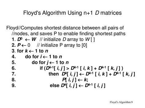 ppt floyd s algorithm powerpoint presentation free download id 1291438