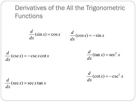 PPT Derivative Of Trigonometric Functions PowerPoint Presentation ID